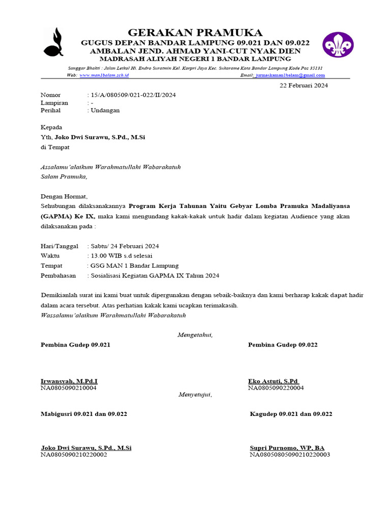 Undangan Pak Jo | PDF