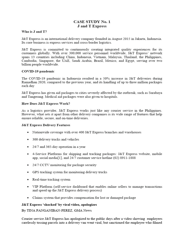 CASE STUDY No. 1 | PDF | Business | Service Industries