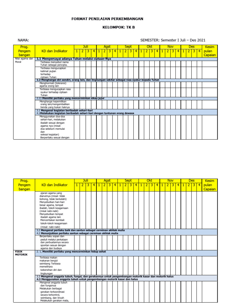 Penilaian Mingguan | PDF