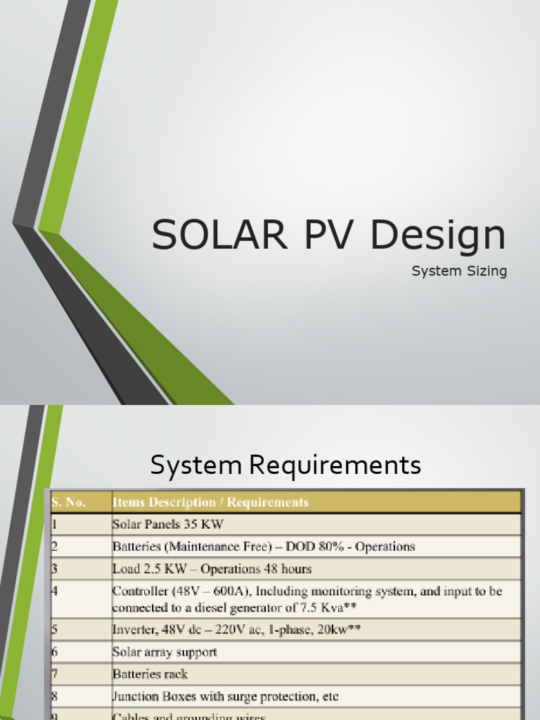 SolarPV- Sizing | PDF | Solar Power | Photovoltaic System
