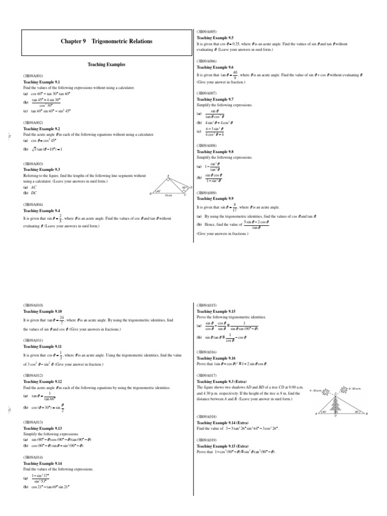 Chapter 9 Trigonometric Relations Pdf Trigonometric Functions