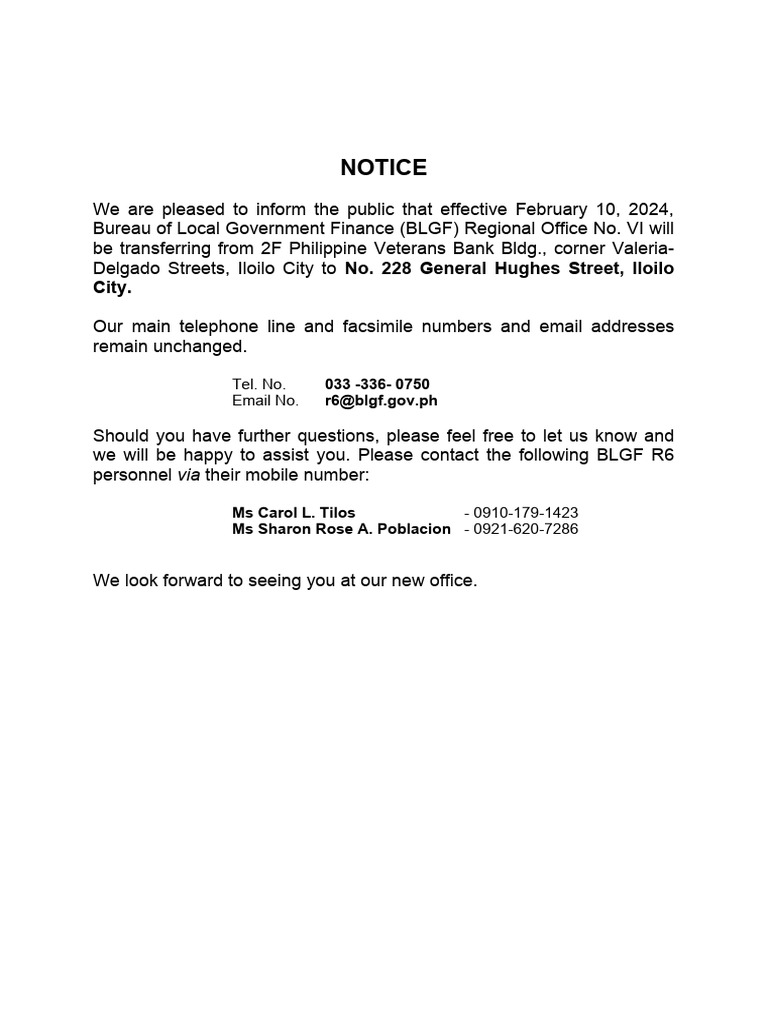 Notice of Office Relocation | PDF