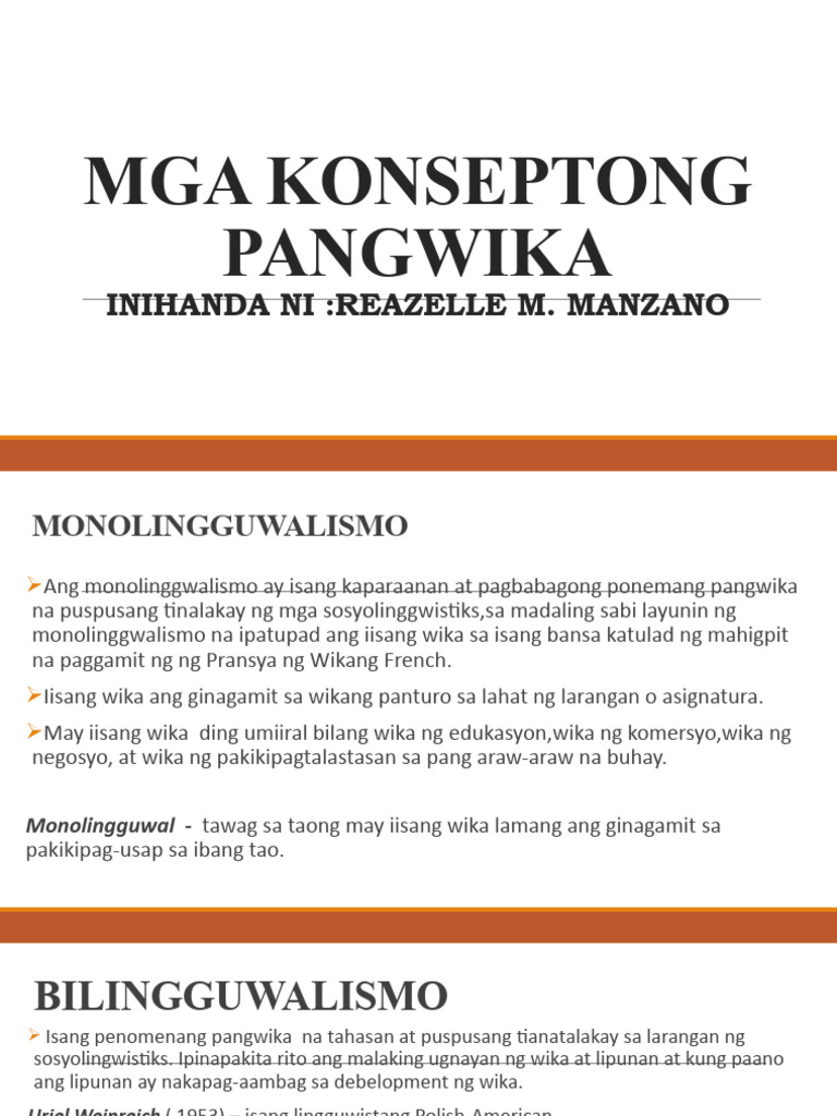 Bilinggwalismo at Multilinggwalismo | PDF