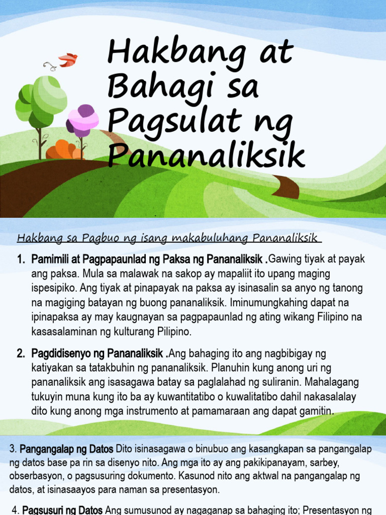 Hakbang Sa Pagsulat NG Pananaliksik | PDF