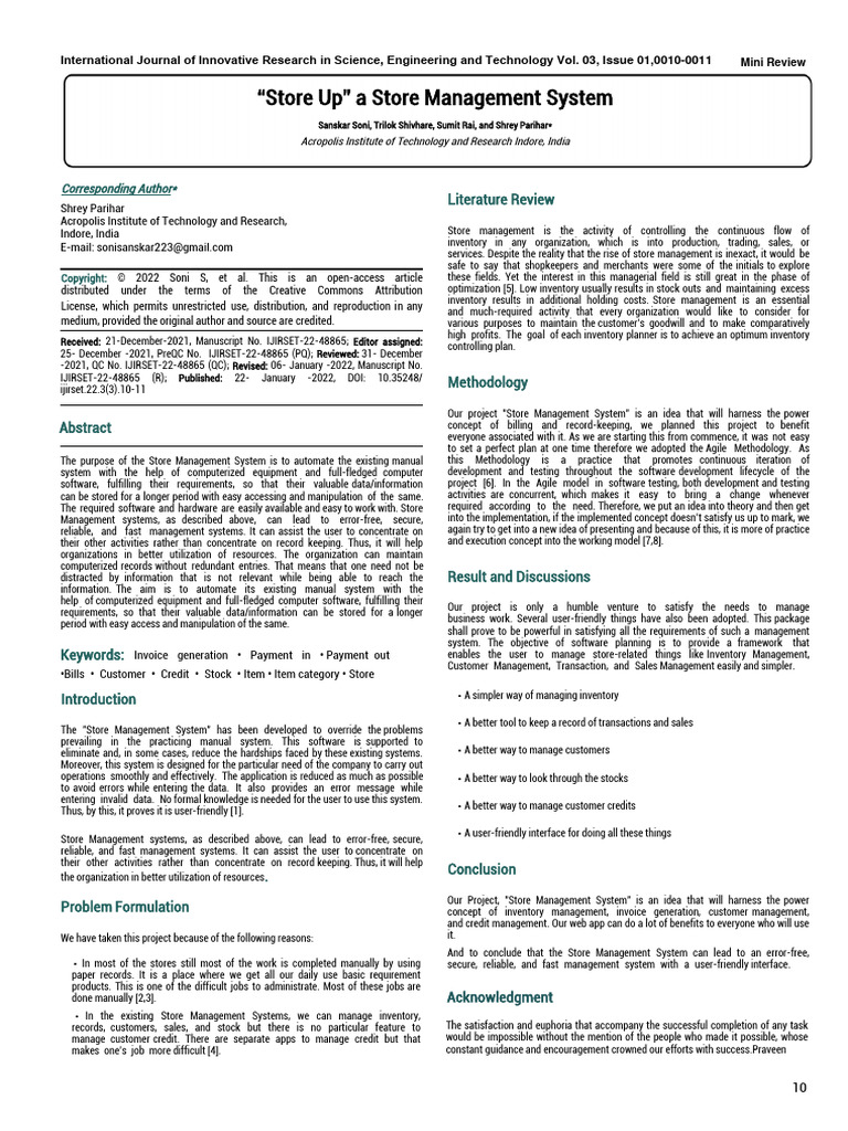 Store Up A Store Management System | PDF | Internet Of Things | Usability