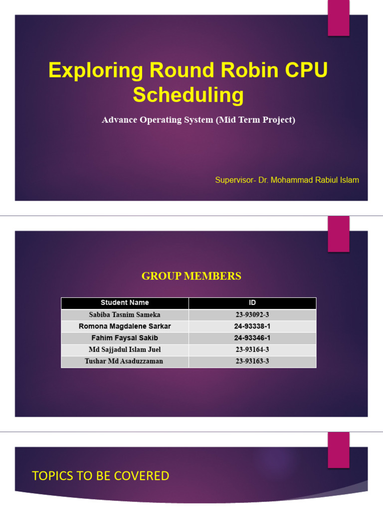 Final - Advanced OS Presentation GroupE | PDF | Scheduling (Computing) | Process (Computing)