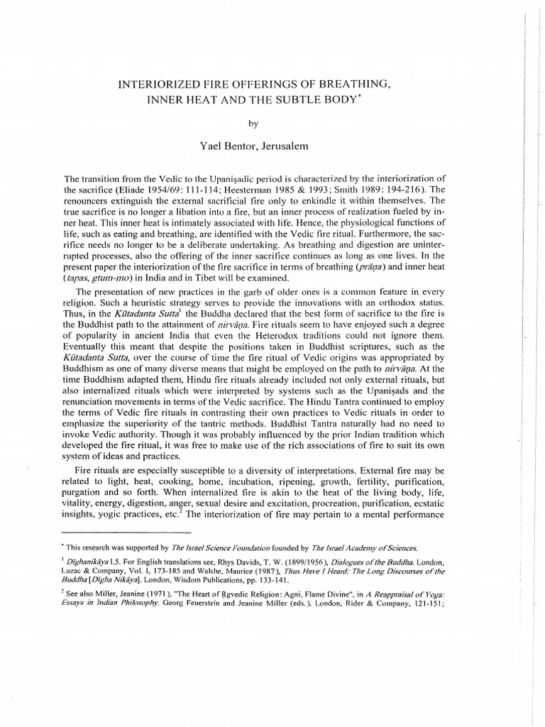 Interiorized Fire Offerings of Breathing | PDF | Tantra | Yoga
