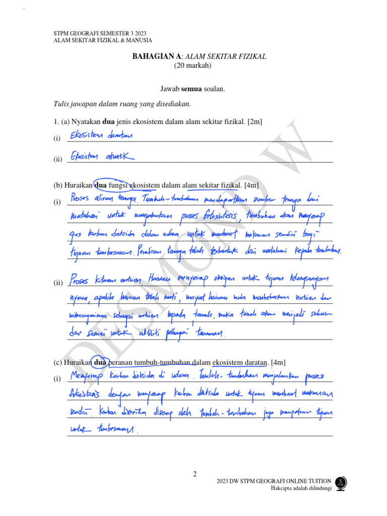 STPM Geografi 2023: Alam Sekitar Fizikal | PDF | Sains & Matematika