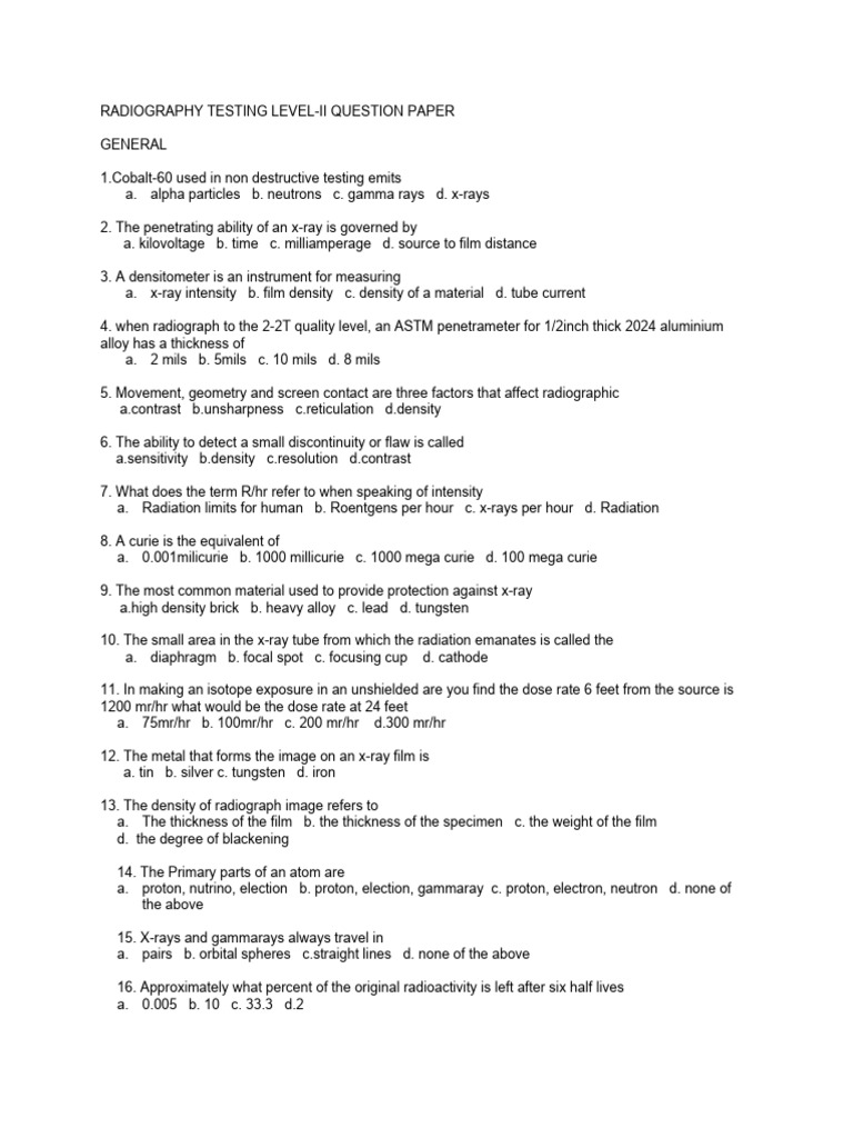 RT QP 1 | PDF | X Ray | Gamma Ray