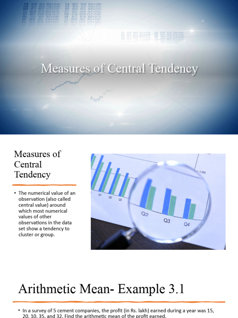 Understanding Central Tendency Measures | PDF | Mode (Statistics ...