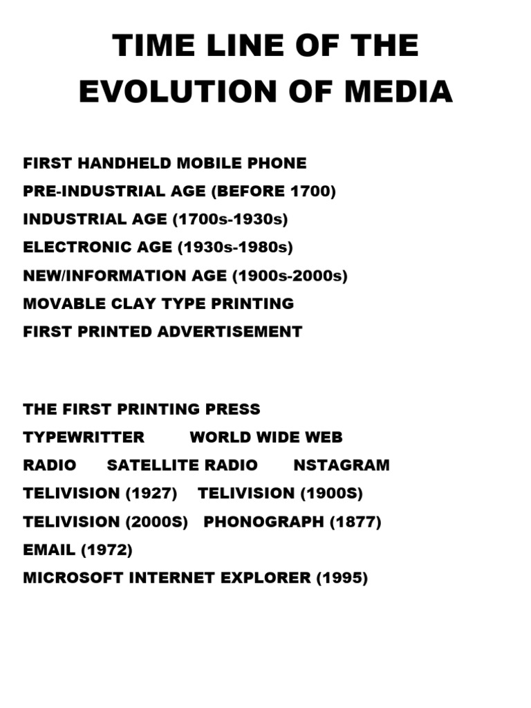 Evolution of Media Timeline | PDF
