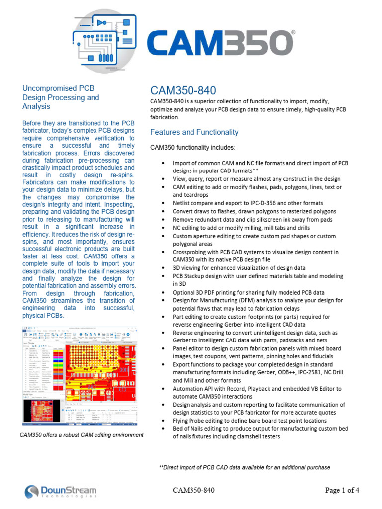 CAM350-840 DataSheet | PDF | Printed Circuit Board | Computer Engineering