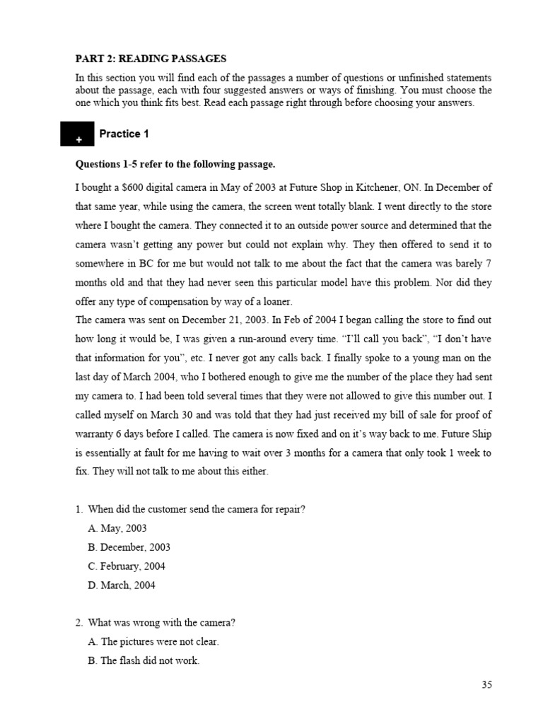 Reading Passages | PDF