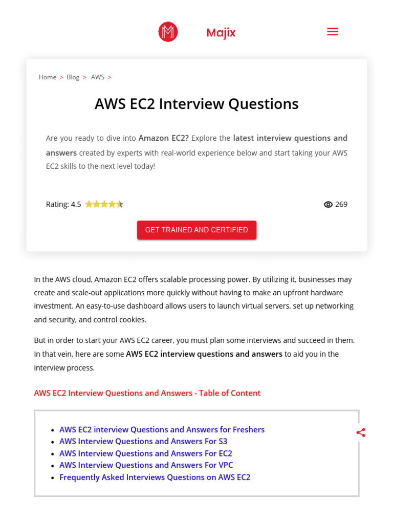 1 AWS EC2 Interview Questions - MindMajix | PDF | Business