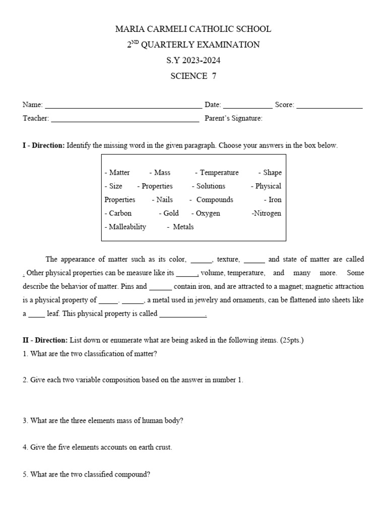 Grade 7 - Second Quarter SCIENCE by REWARD FULGUERAS | PDF | Solubility ...