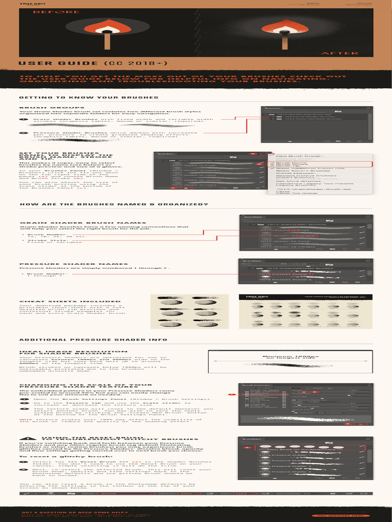 USER GUIDE (CC 2018+) : Getting To Know Your Brushes | PDF | Shader | Adobe Photoshop