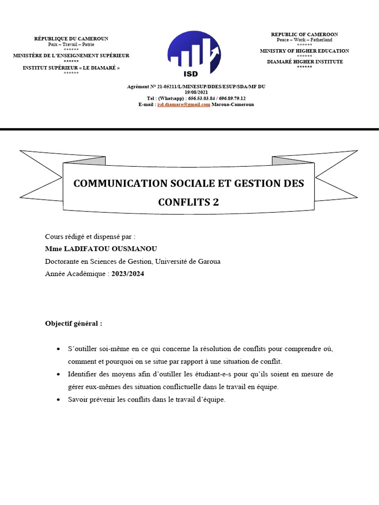 Communication sociale et conflits en équipe | PDF | Résolution de conflit