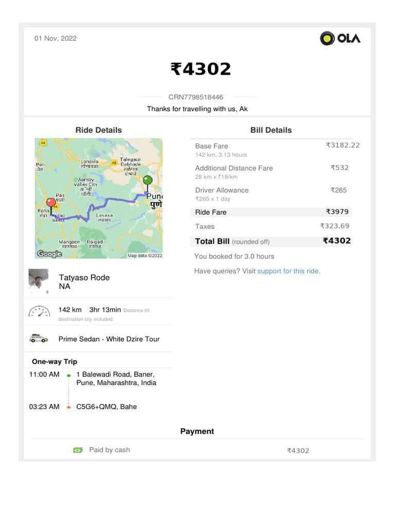 Cab Bill | PDF | Invoice | Economies