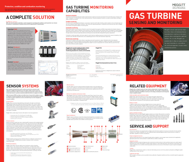Meggitt GasTurbine Trifold 2015-Final | PDF | Gas Turbine | Sensor