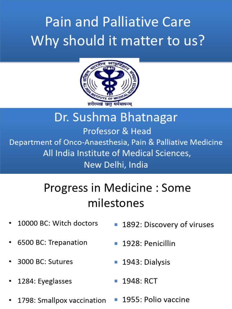 Day 1 - Common Session 2 - Palliative Care and Its Concept - DR Sushma Bhatnagar | PDF ...