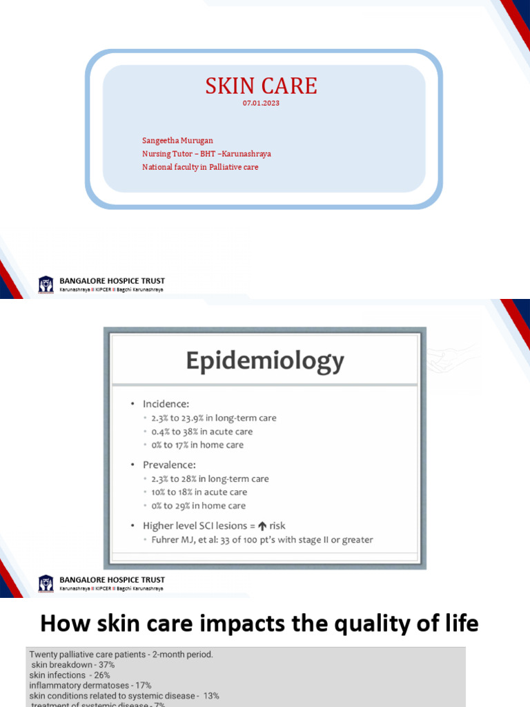 Day 2 Common Session 1b Skin Care Ms Sangeetha Pdf Palliative 