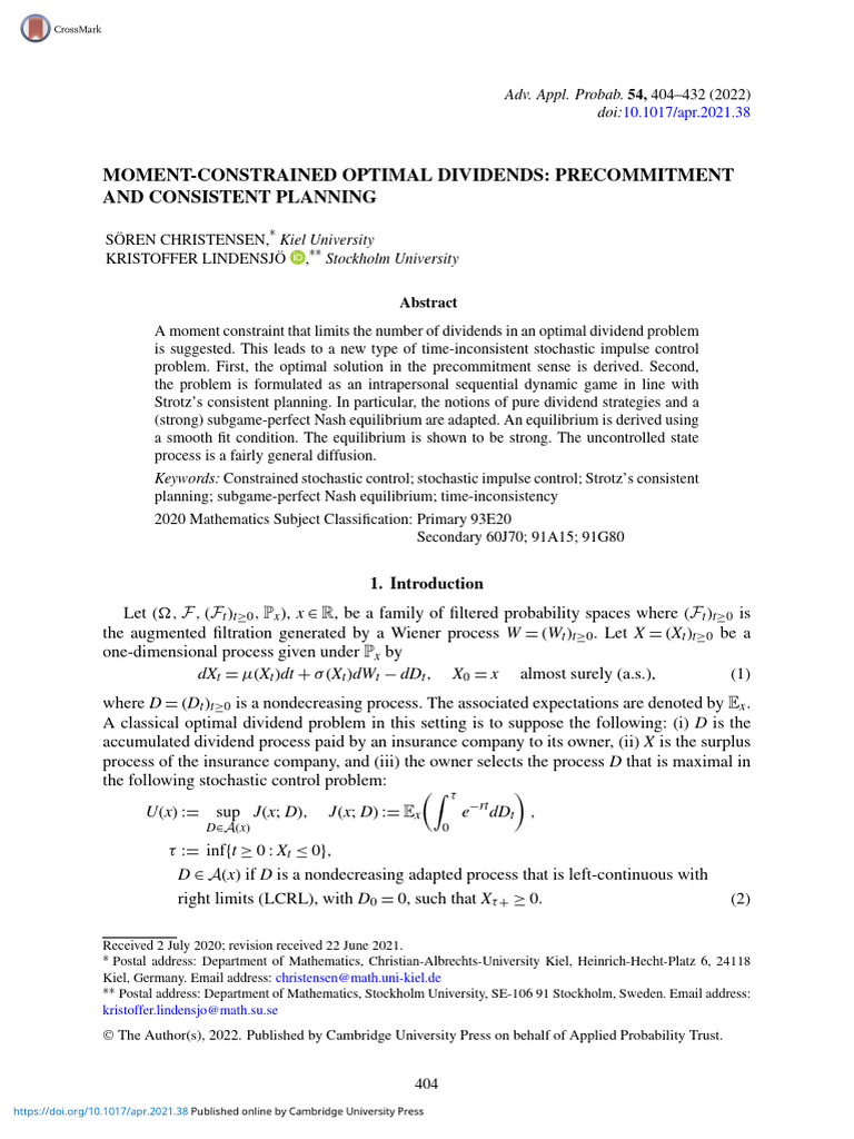 Christensen S | PDF | Mathematical Optimization | Theorem