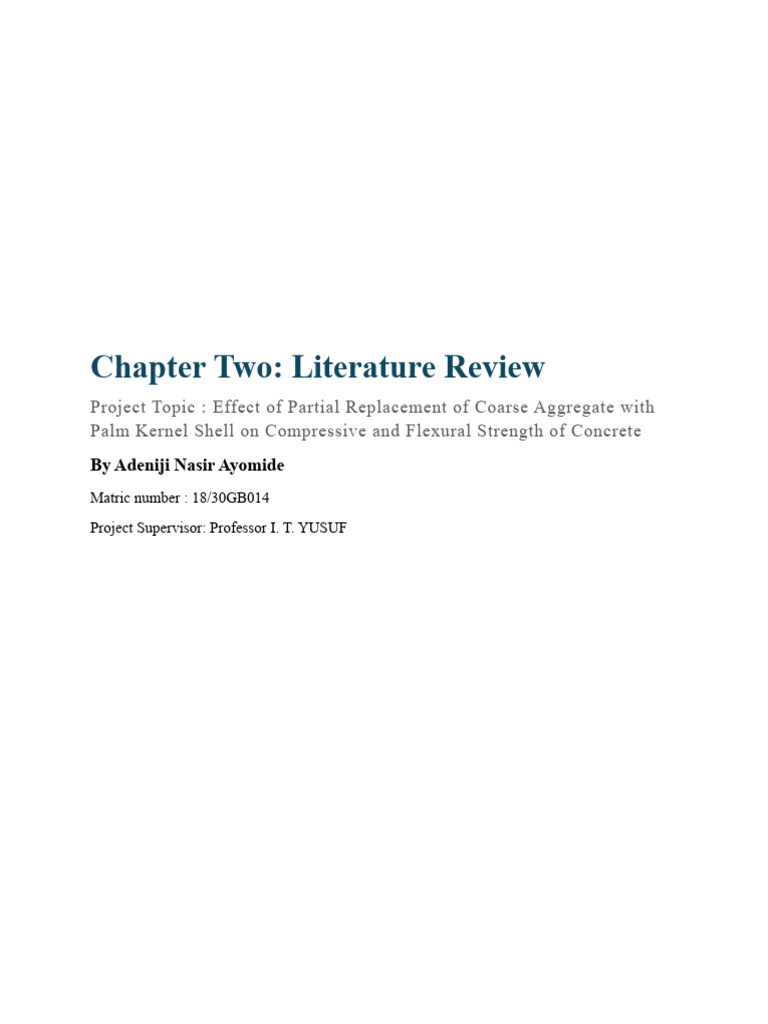 Chapter 2 (Literature Review) | PDF | Concrete | Cement