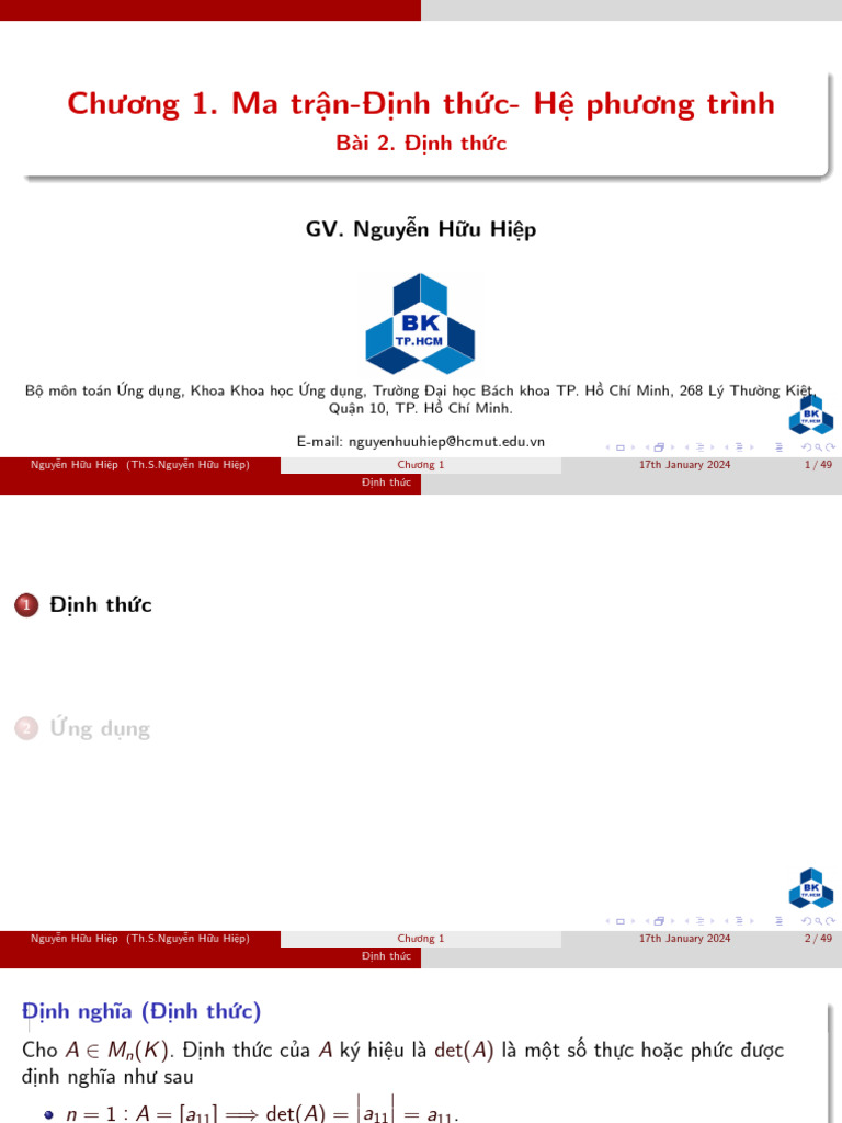 Chuong1 2dinhthuc | PDF