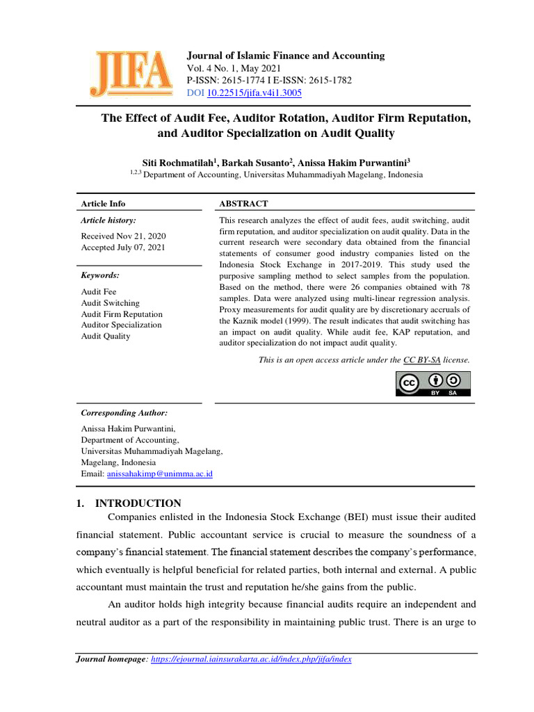 Impact of Auditor Rotation on Quality | PDF