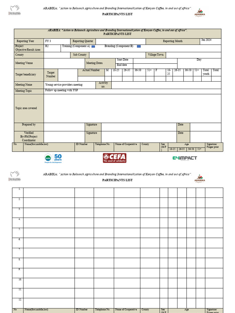 2023 Young Service Provider Attendance List | PDF