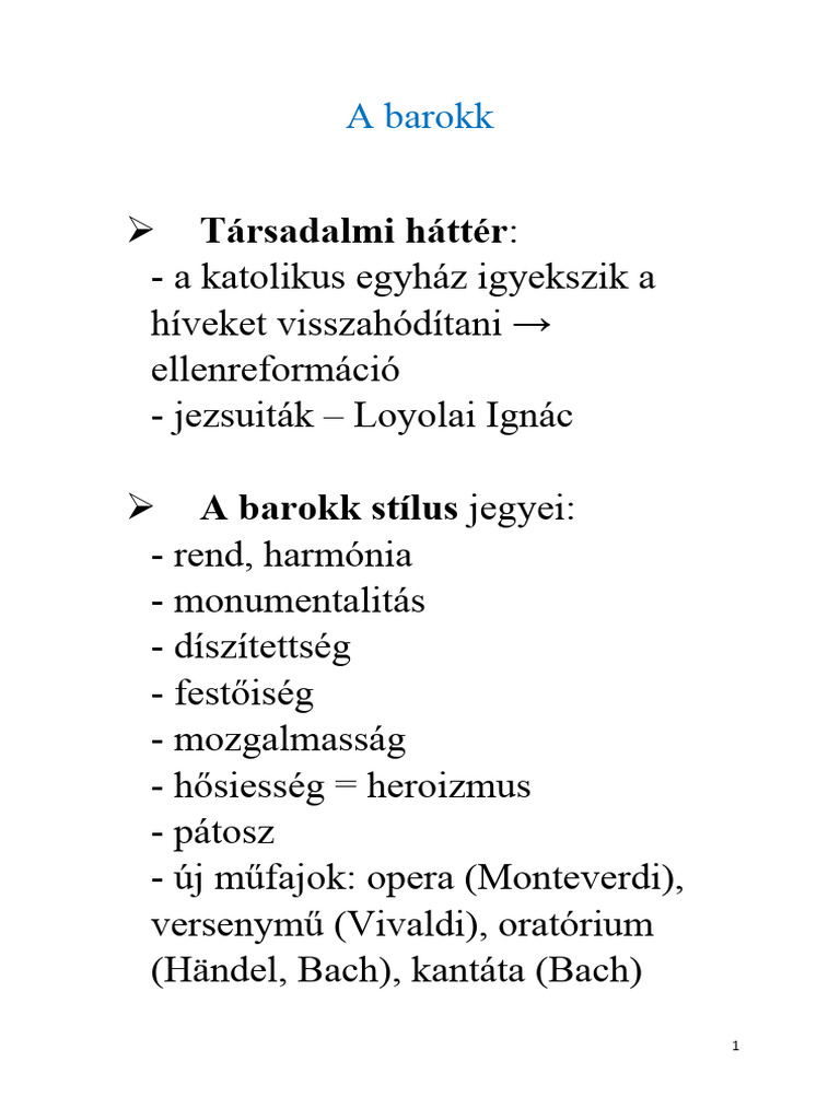 A Barokk | PDF