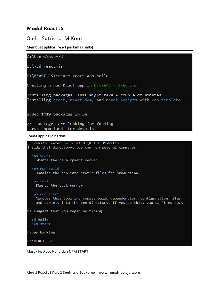 Materi React Js Pertemuan 3 | PDF