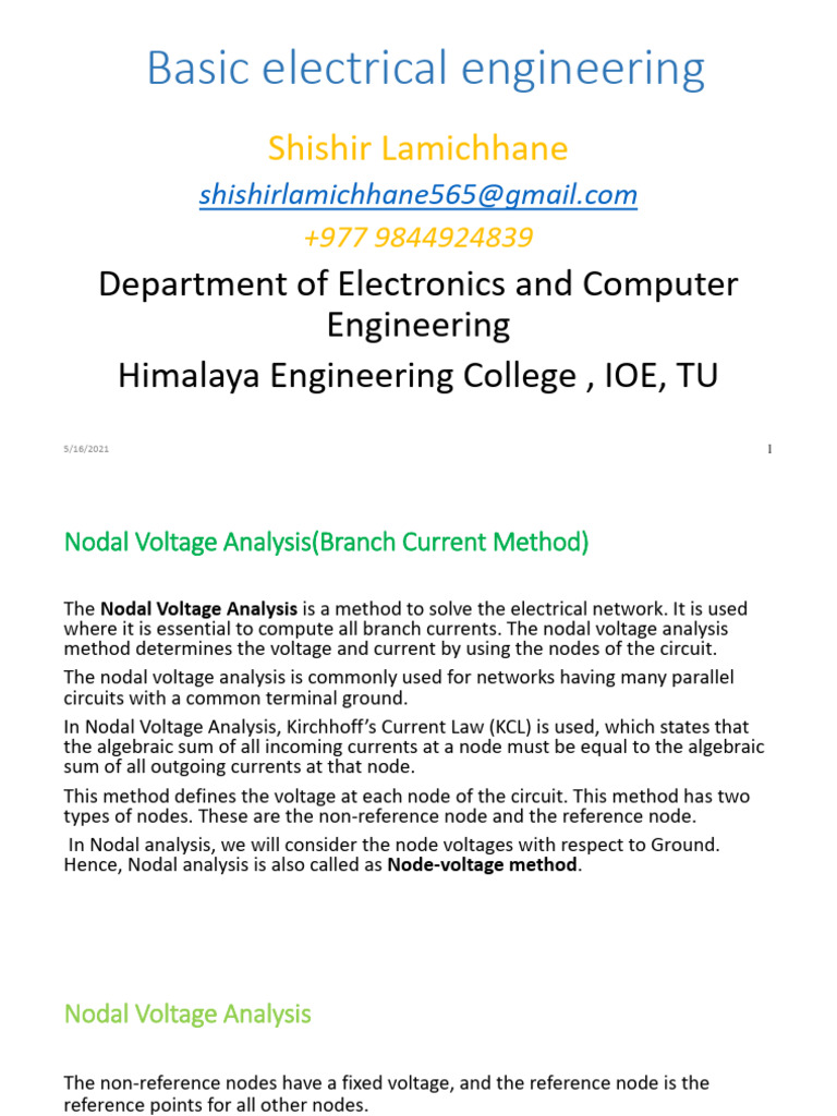 Nodal Analysis | PDF | Electronic Engineering | Electronics