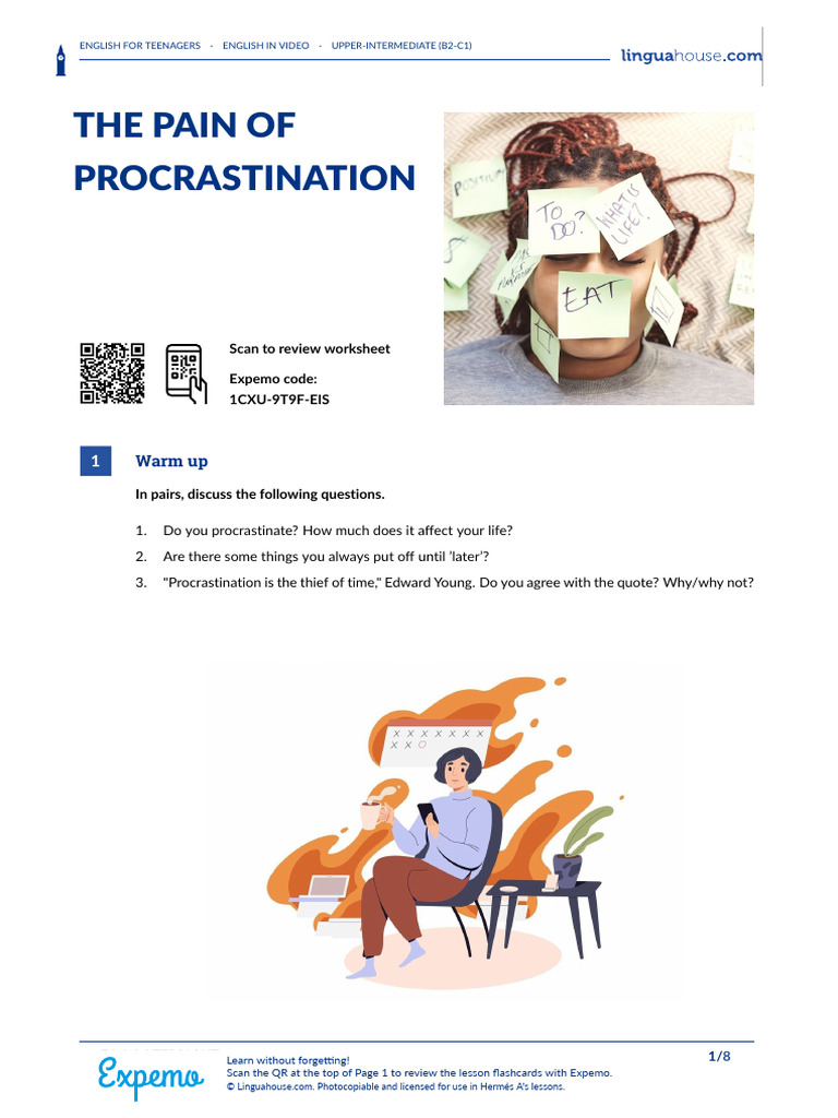 The Pain of Procrastination British English Teacher | PDF | Cognitive ...
