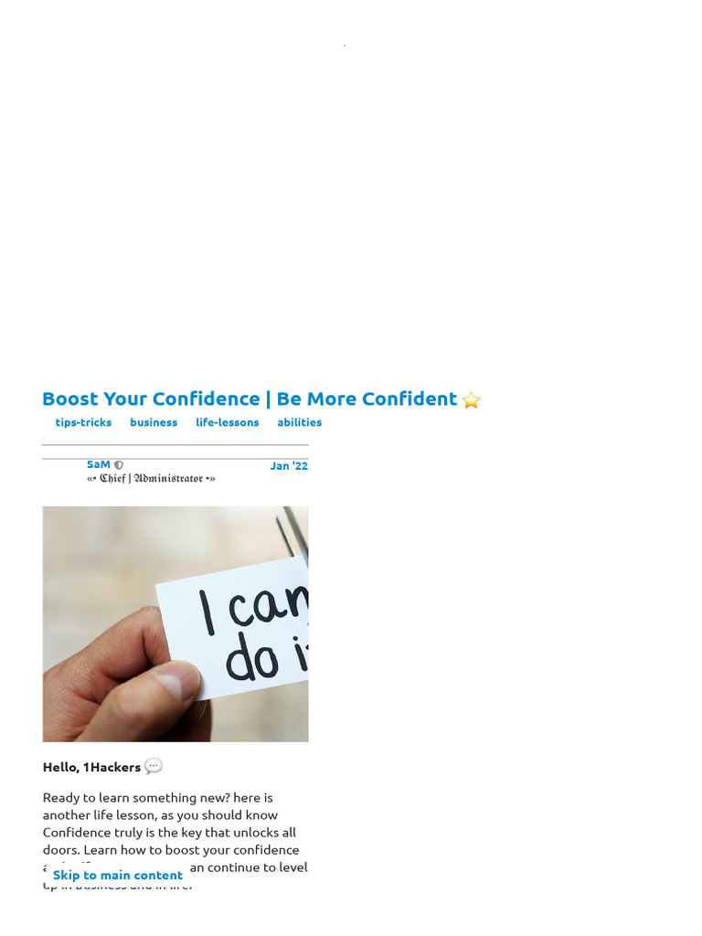 Boost Your Confidence: Key Strategies | PDF | Thought | Self Esteem
