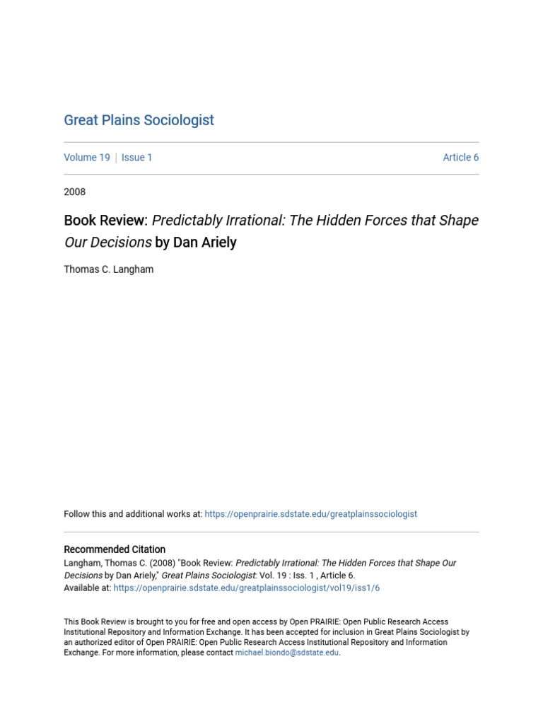 Book Review - em - Predictably Irrational - The Hidden Forces That S ...