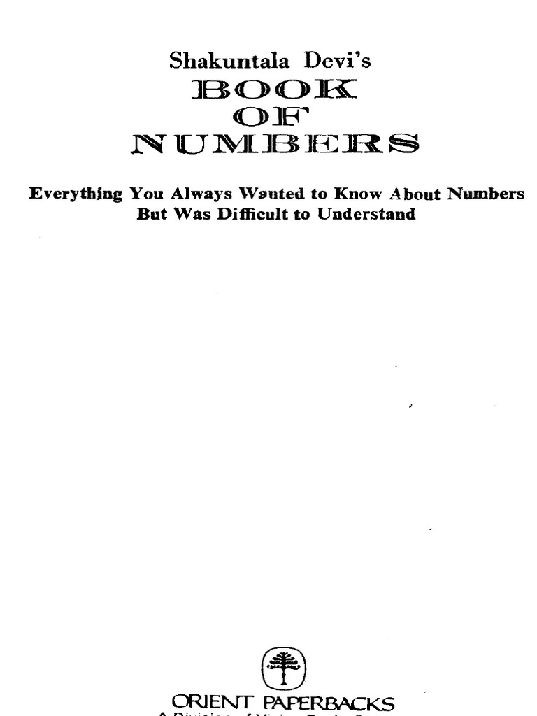 Shakuntala Devi - Book of Numbers - 2006 - pdf-1 - 230522 - 093219 | PDF