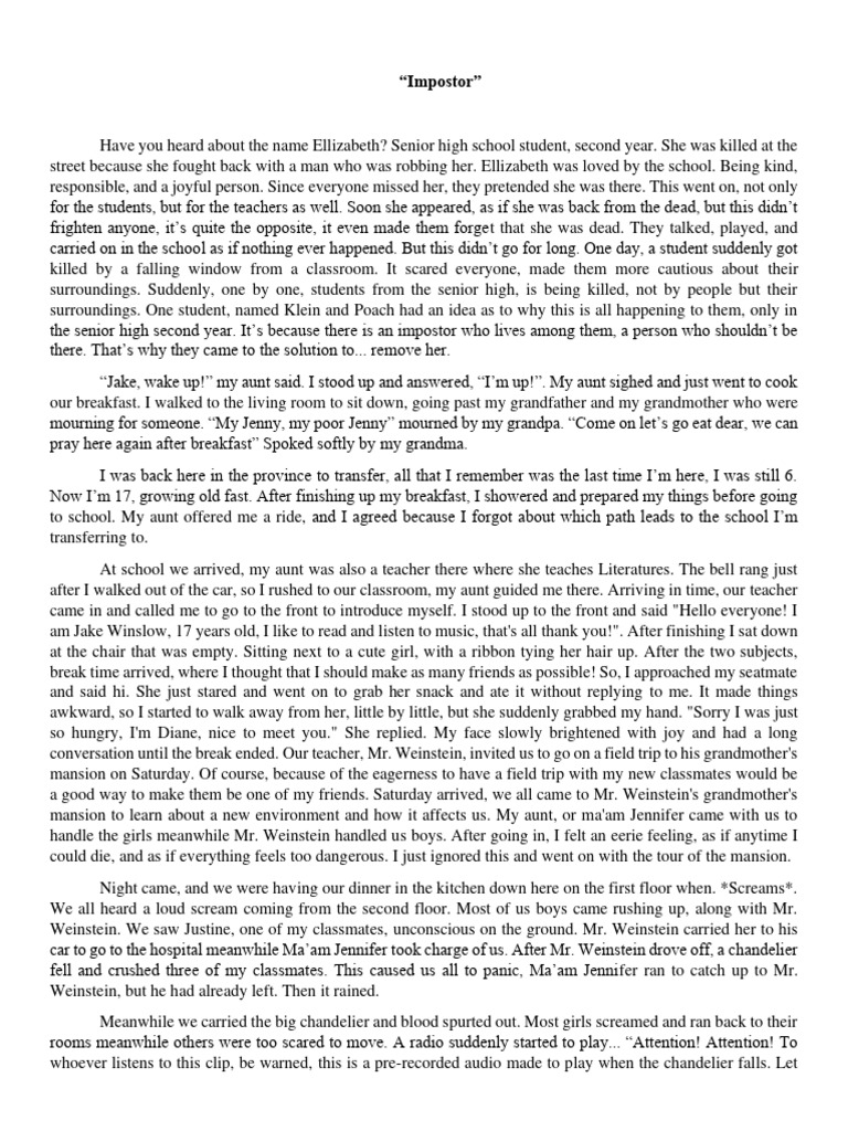 The Impostor story | PDF