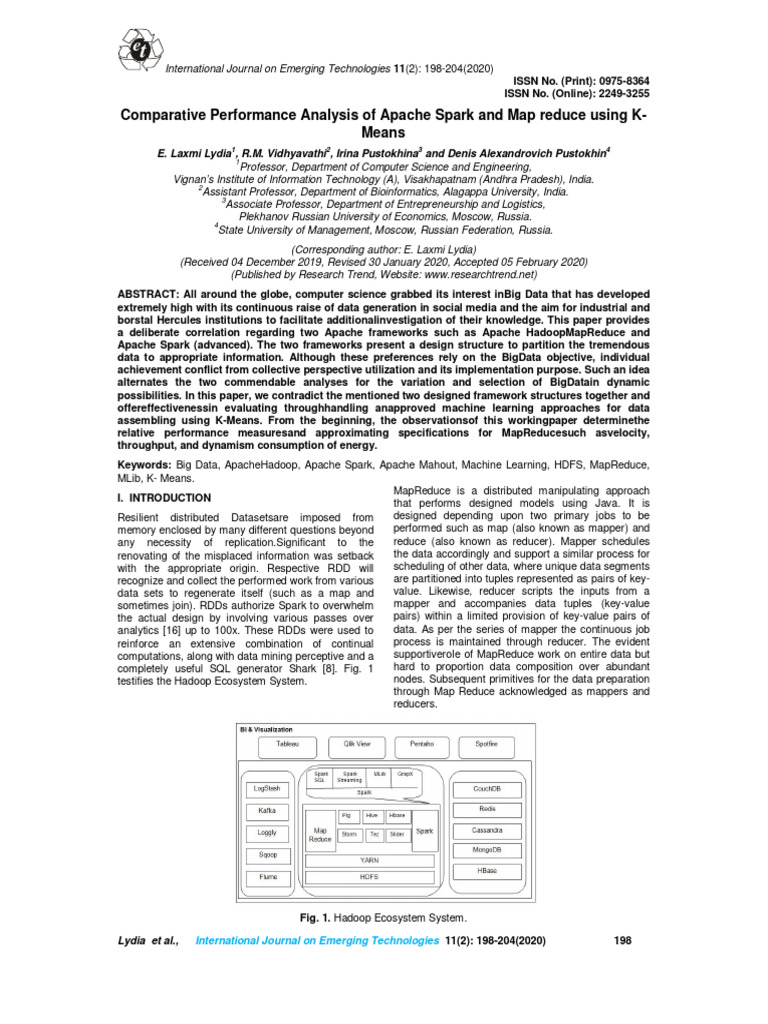 Spark vs. MapReduce: Performance Analysis | PDF | Apache Spark | Apache Hadoop