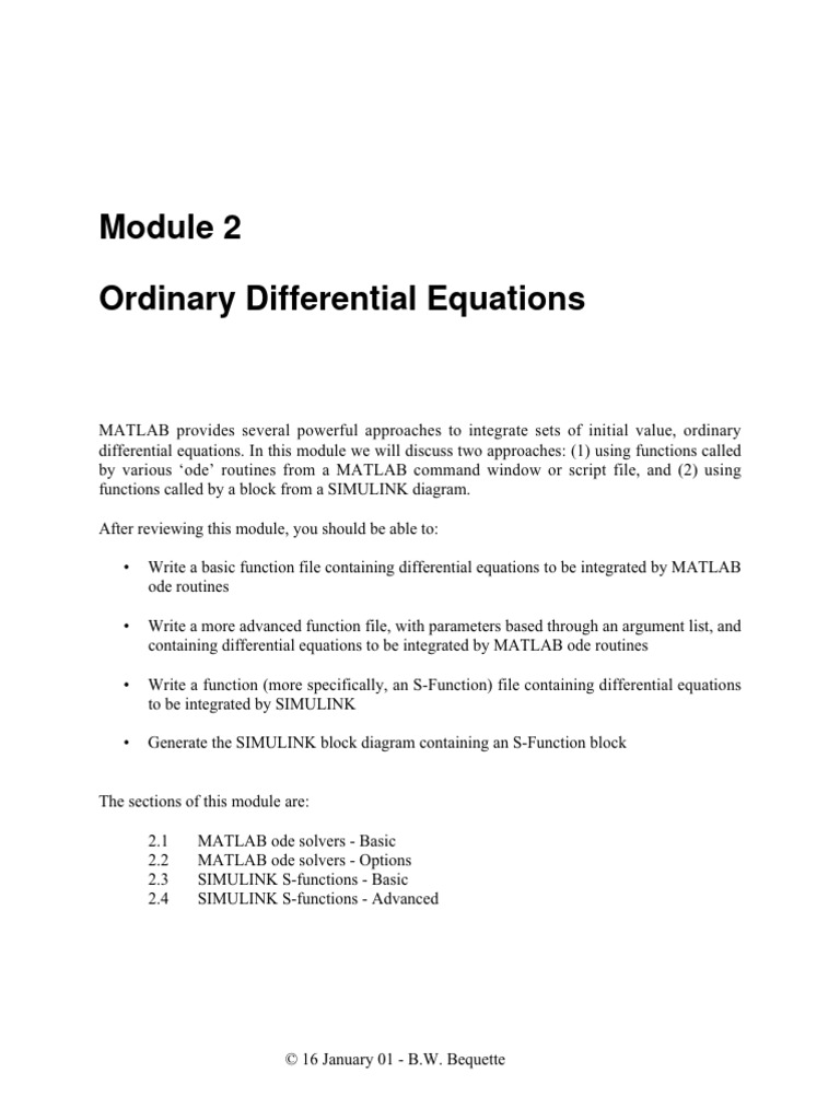 Ordinary Differential Equations | PDF | Ordinary Differential Equation | Parameter (Computer ...