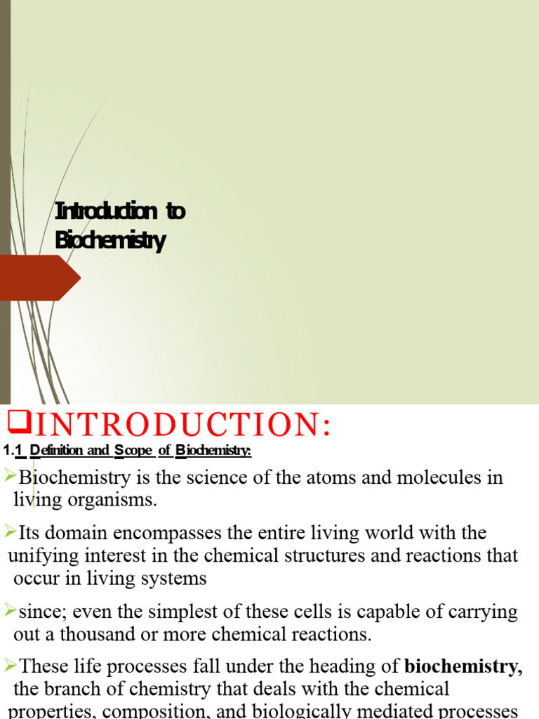 PPT Intro. Biochemistry | PDF | Buffer Solution | Acid Dissociation Constant