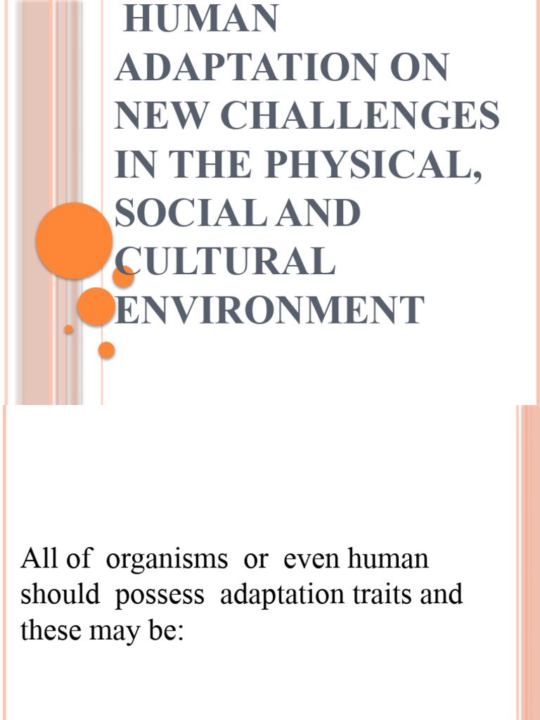 Human Adaptation On New Challenges in The | PDF | Adaptation | Human ...