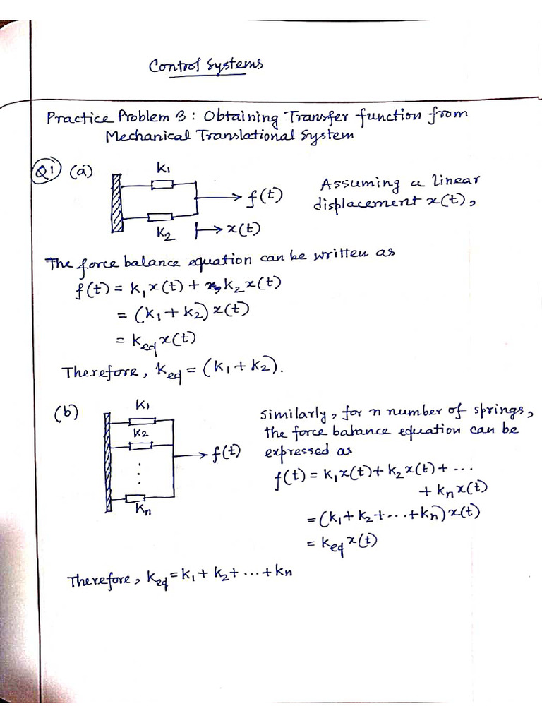 Complete Solution - Obtaining Equivalent Transfer Function of ...
