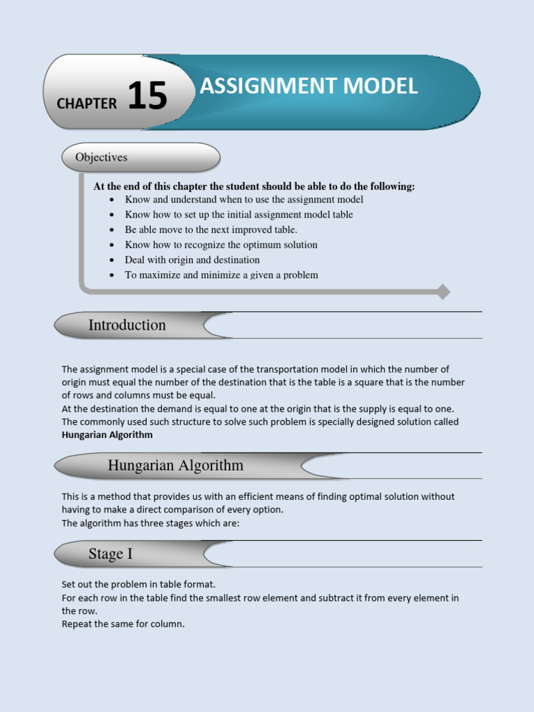 Assignment Model | PDF