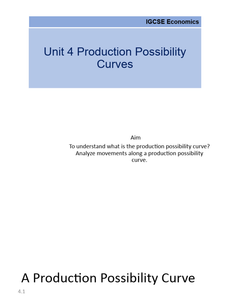 IG Eco Chapter 4 Production Possibility Curves | PDF | Business | Business Economics