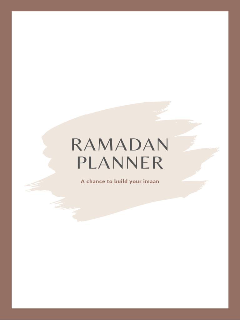 Nederlandstalige Ramadan Planner | PDF
