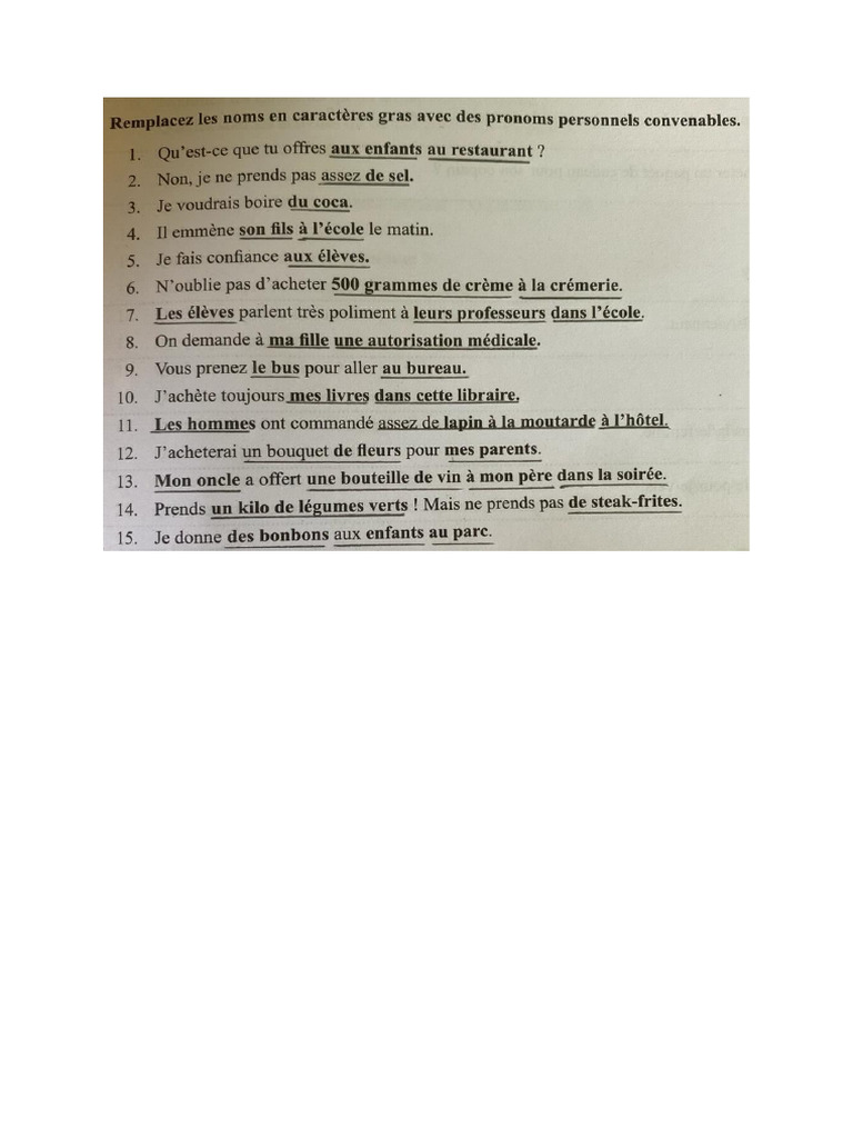 Pronoms Personnels 2 | PDF