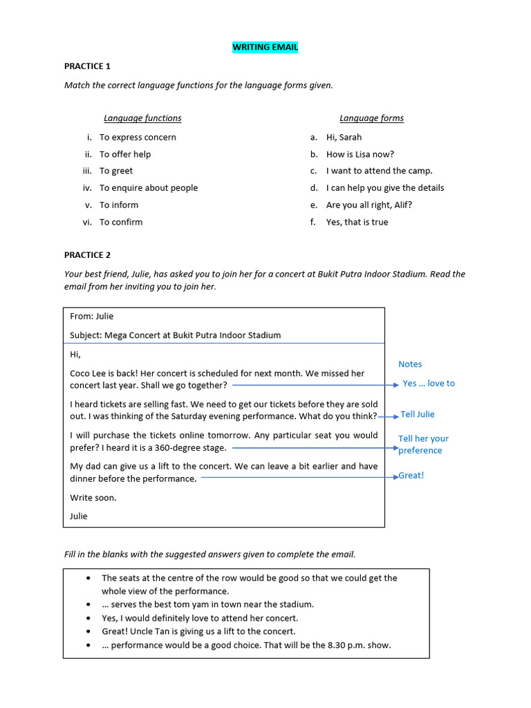 Email Writing Practice Guide | PDF
