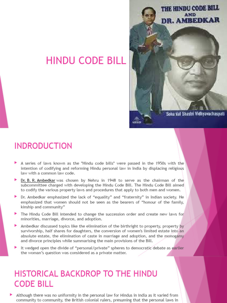 Hindu Code Bill | PDF | Caste | Justice