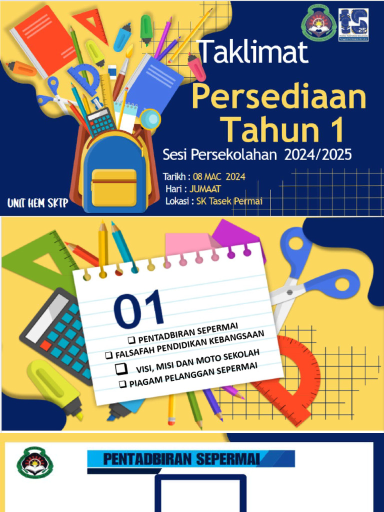 Taklimat Orientasi Tahun 1 Sesi 2024-2025 | PDF